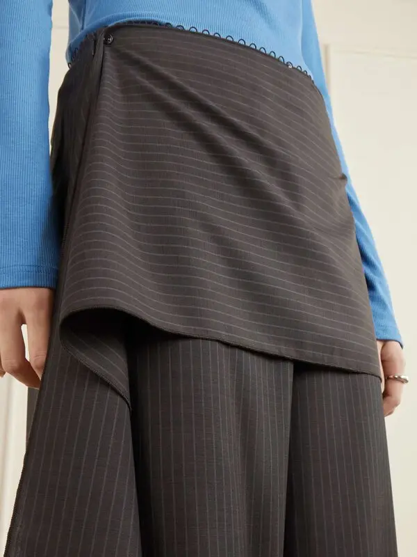 DEIJI STUDIOS Striped Wool Flared Pants