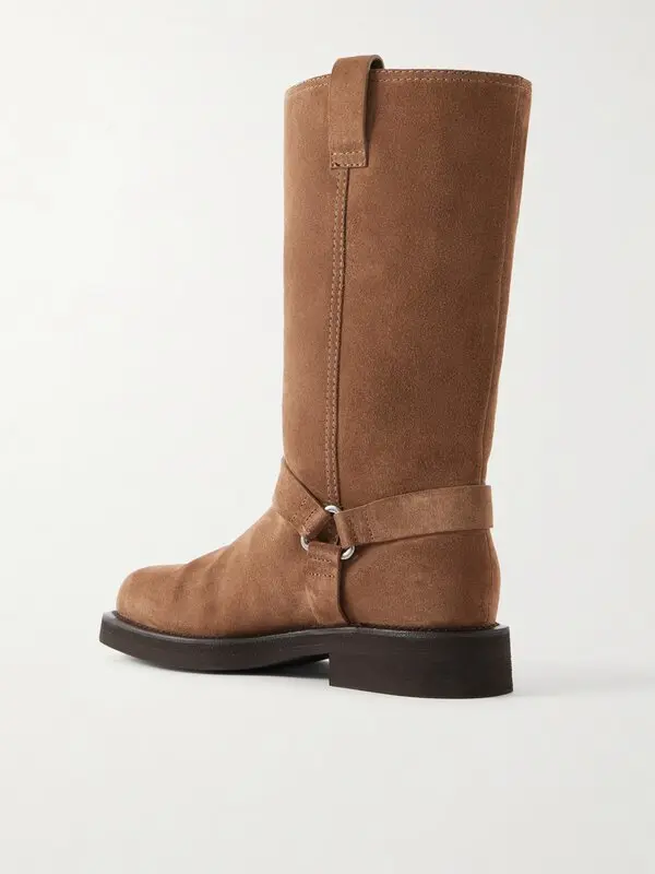 Brunello Cucinelli Embellished Suede Biker Boots