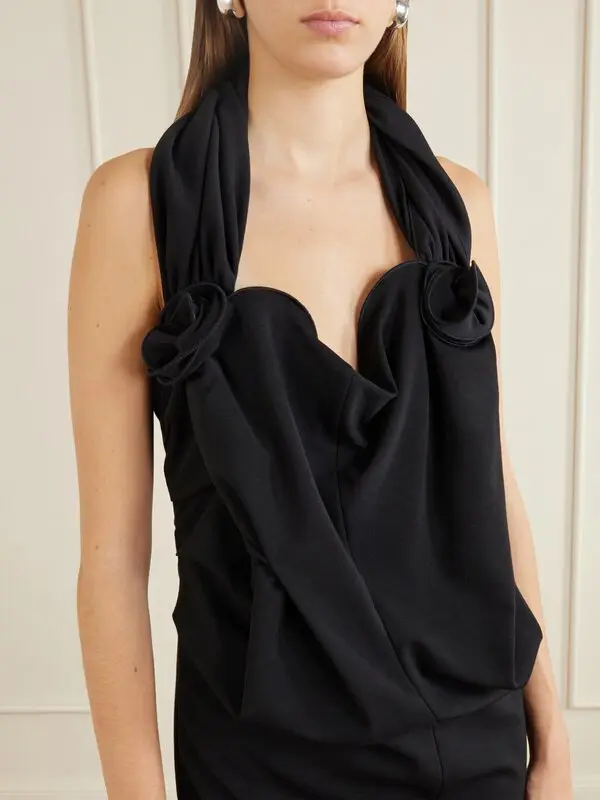 Magda Butrym Floral-appliqué Wool-blend Maxi Dress