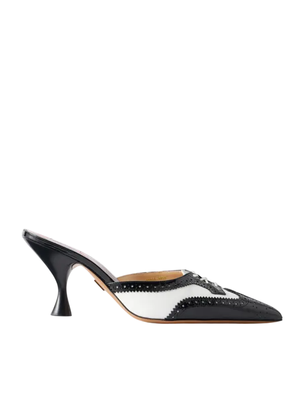 Thom Browne Two-tone Patent Leather Pumps With Lace-up Detail - Black