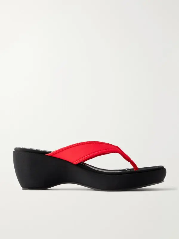 Staud Remy Woven Wedge Sandals