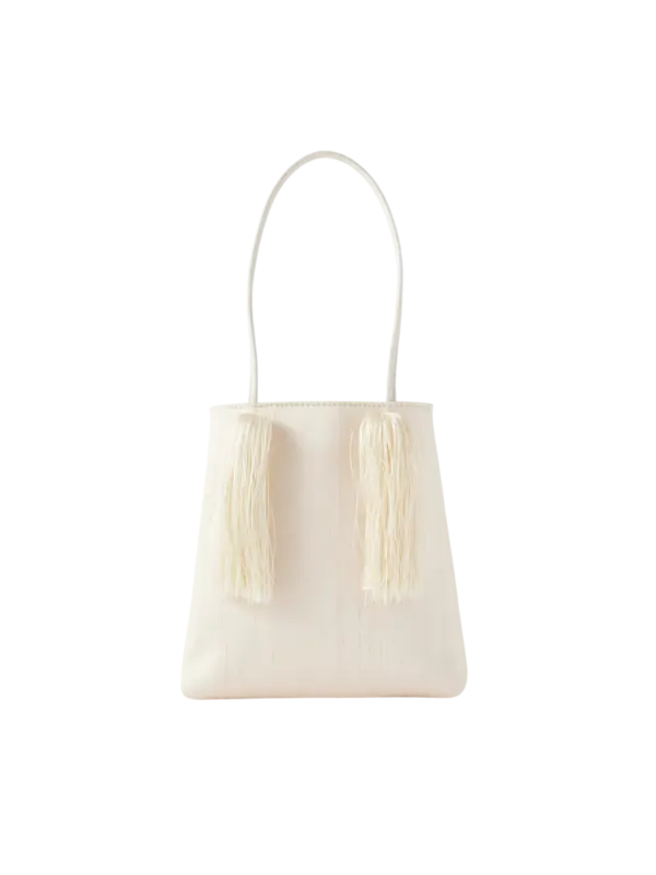 Le Sundial Le Salon Tasseled Dupioni Clutch - Neutrals