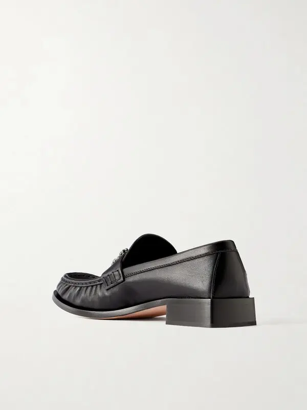 ROGER VIVIER Viv Moc 25 Embellished Leather Loafers