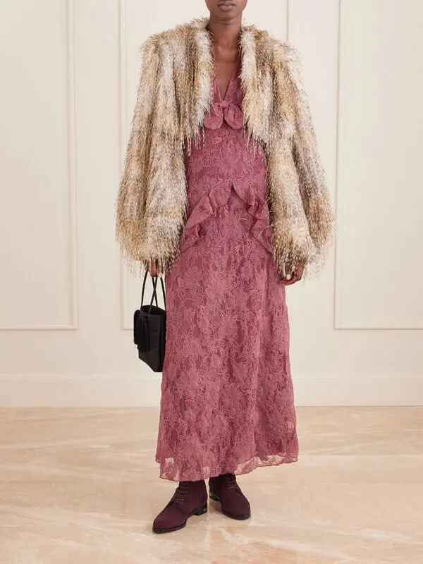Anna Sui Shearling Cropped Coat