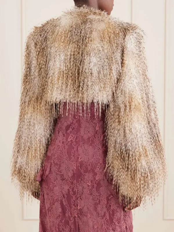 Anna Sui Shearling Cropped Coat