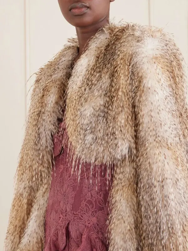 Anna Sui Shearling Cropped Coat