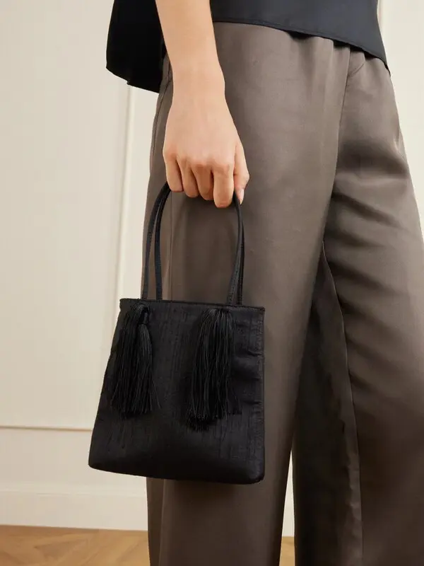 Le Sundial Le Salon Tasseled Dupioni Clutch