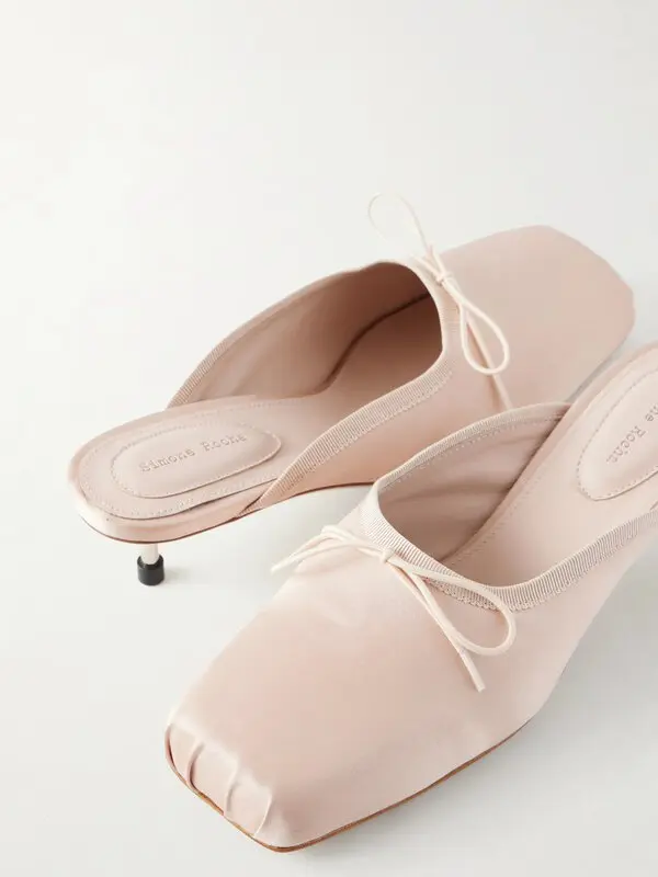 Simone Rocha Pointe Bow-detailed Satin Pumps