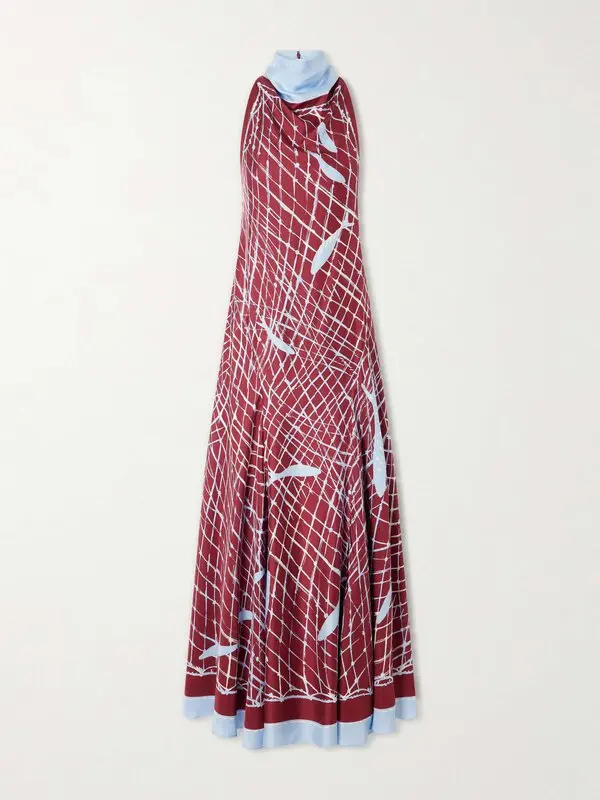 Altuzarra Moonlight Printed Silk Maxi Dress - Red