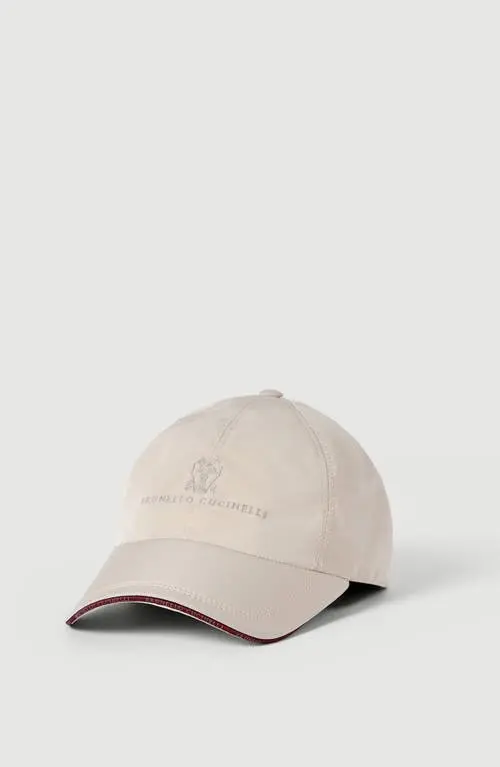Brunello Cucinelli Water-resistant Microfiber Baseball Cap With Embroidered Logo - Cool Beige