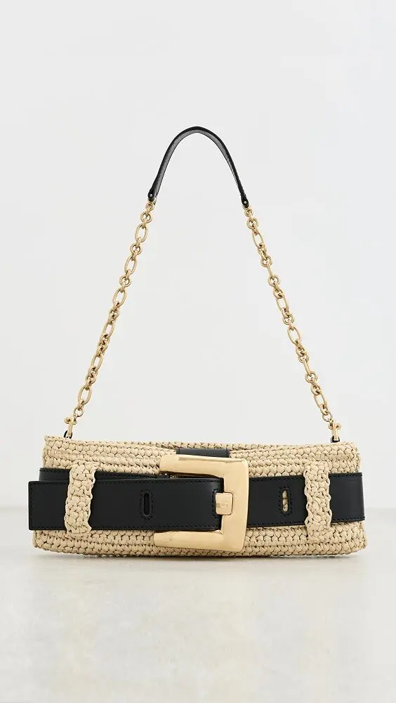 Balmain Anthem Clutch - Natural/noir