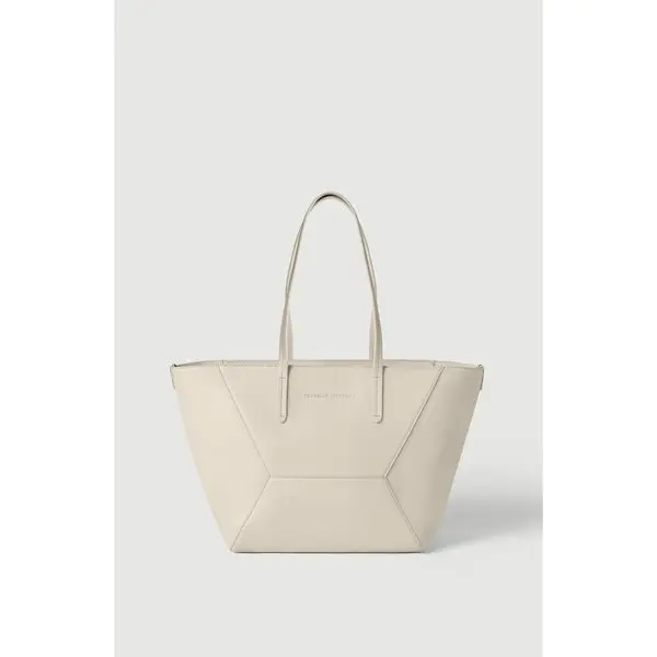Brunello Cucinelli Bc Duo Small Bag In Calfskin With Monili - Ivory