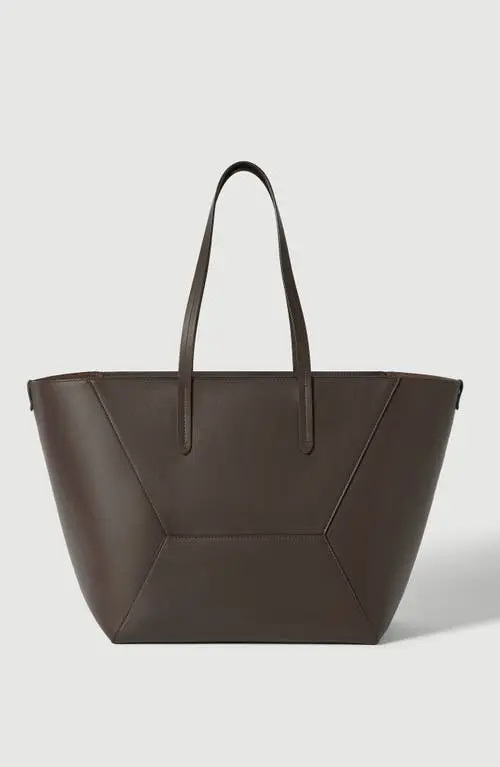Brunello Cucinelli Calfskin Bc Duo Bag With Monili - Brown