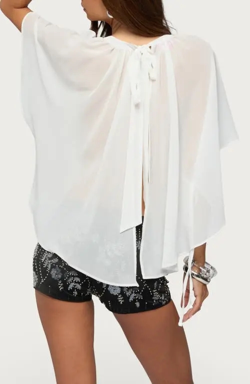 EDIKTED Sable Flowy Asymmetric Chiffon Top