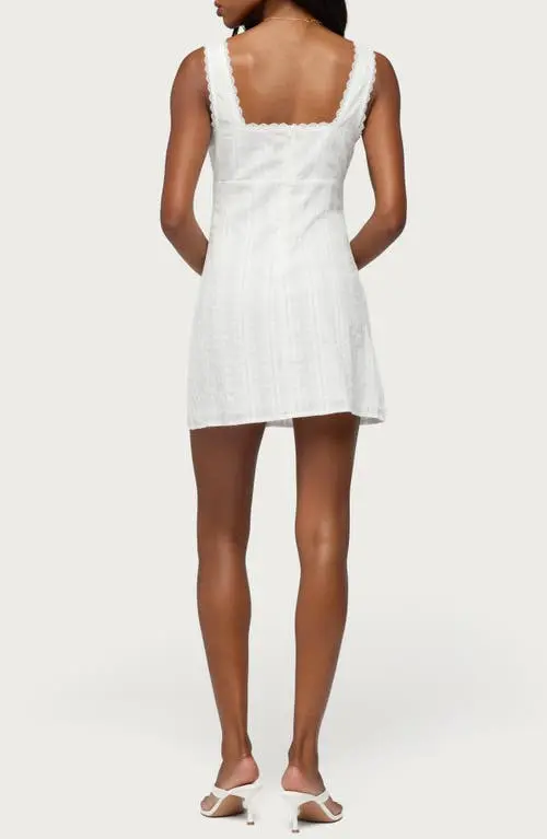 EDIKTED Citrina Lace Trim Striped Minidress
