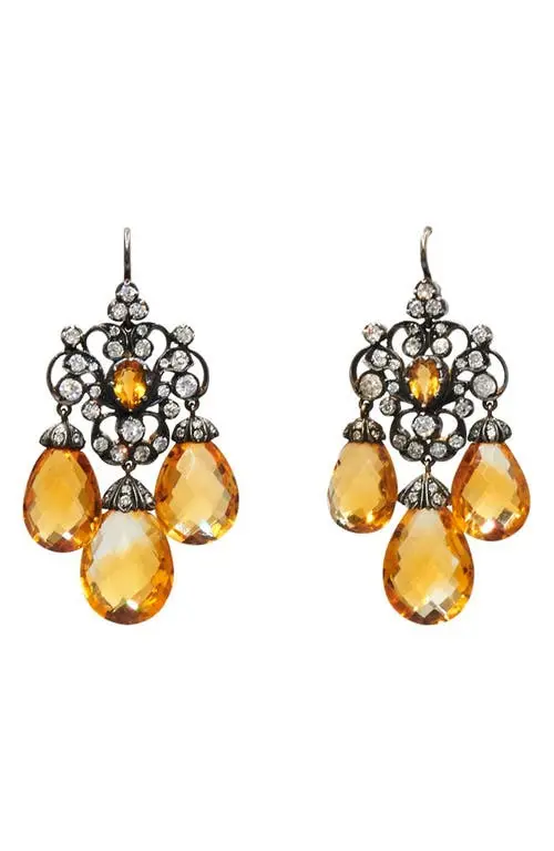 Fred Leighton Citrine & Diamond Chandelier Earrings