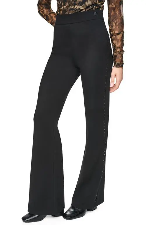 Dkny Pull-on Wide Leg Ponte Pants - Black