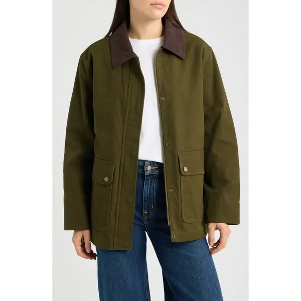 Pendleton Cascades Canvas Barn Coat - Dark Olive