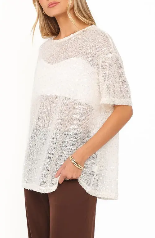 PETAL & PUP Nadine Sequin Open Knit Tee
