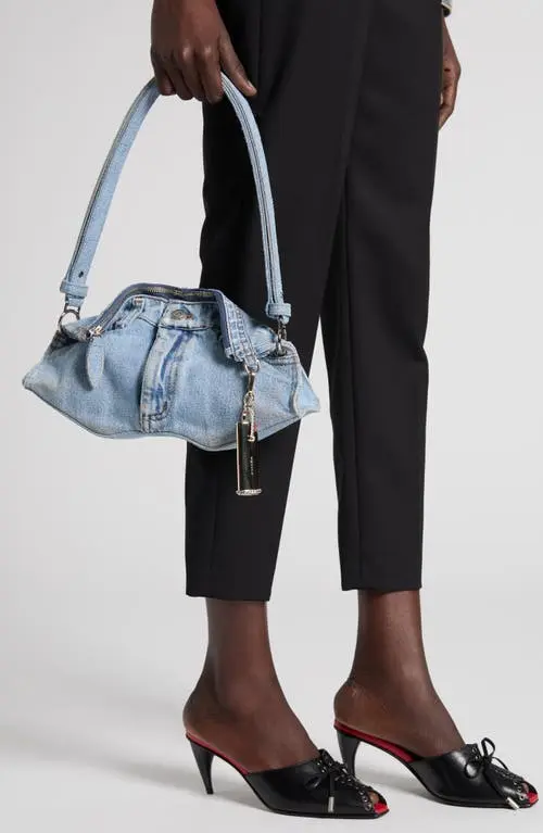 Alexander McQueen Manta Denim Clutch - Navy