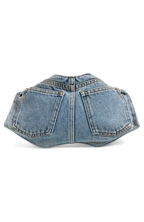 Alexander McQueen Manta Denim Clutch - Navy