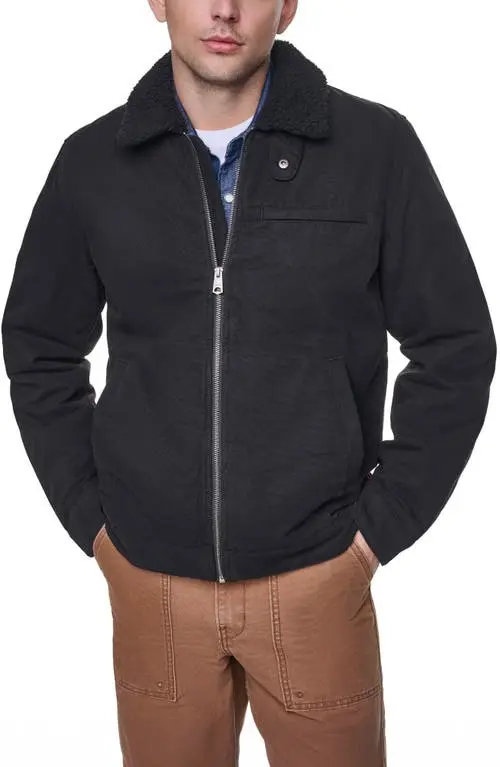 LEVI'S Western Utility Jacket With Faux Shearling Collar - Black