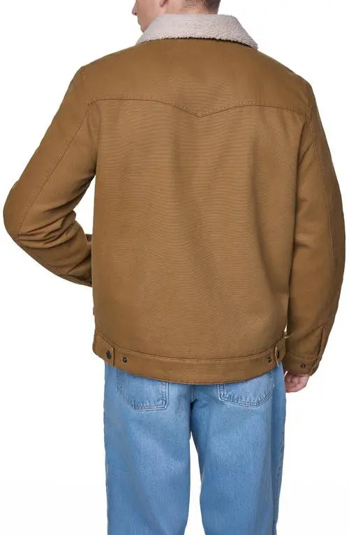 LEVI'S Western Utility Jacket With Faux Shearling Collar - Brown