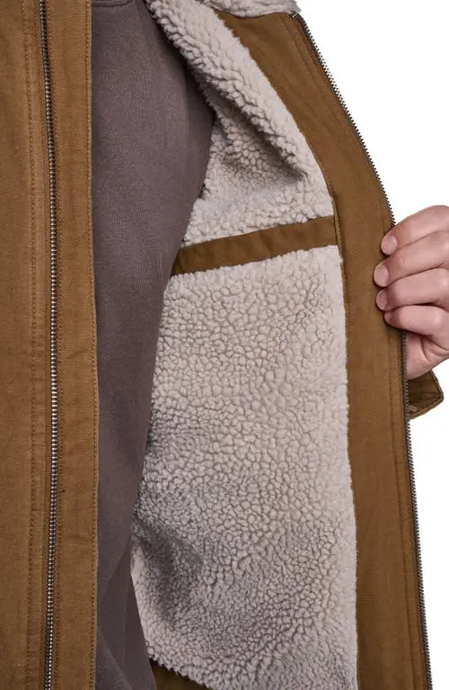 LEVI'S Western Utility Jacket With Faux Shearling Collar - Brown