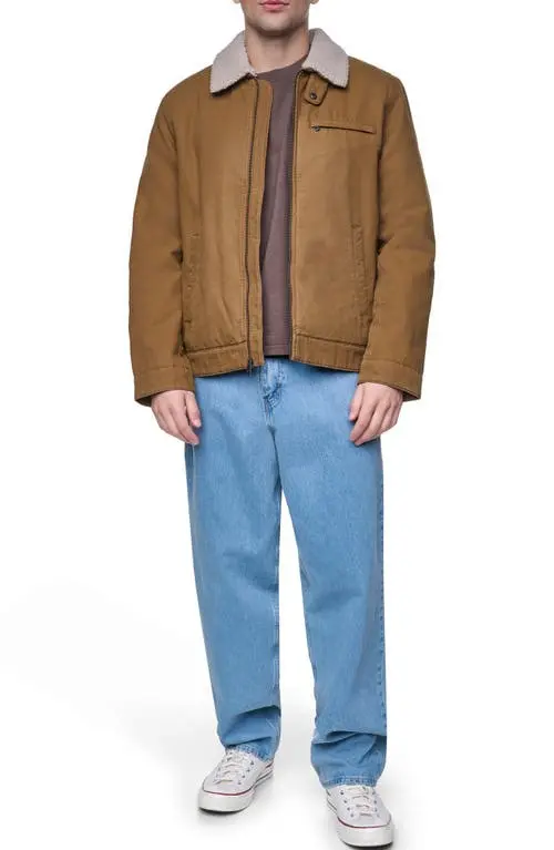 LEVI'S Western Utility Jacket With Faux Shearling Collar - Brown