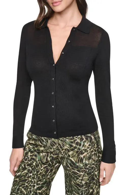Dkny Colorblock Cotton Cardigan - Black/black