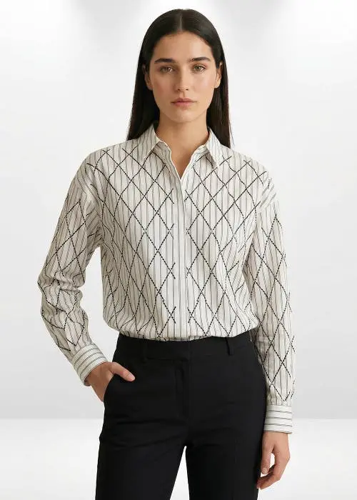 EXQUISE Kailee Embroidered Shirt - Multi Color