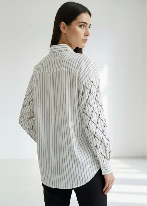 EXQUISE Kailee Embroidered Shirt