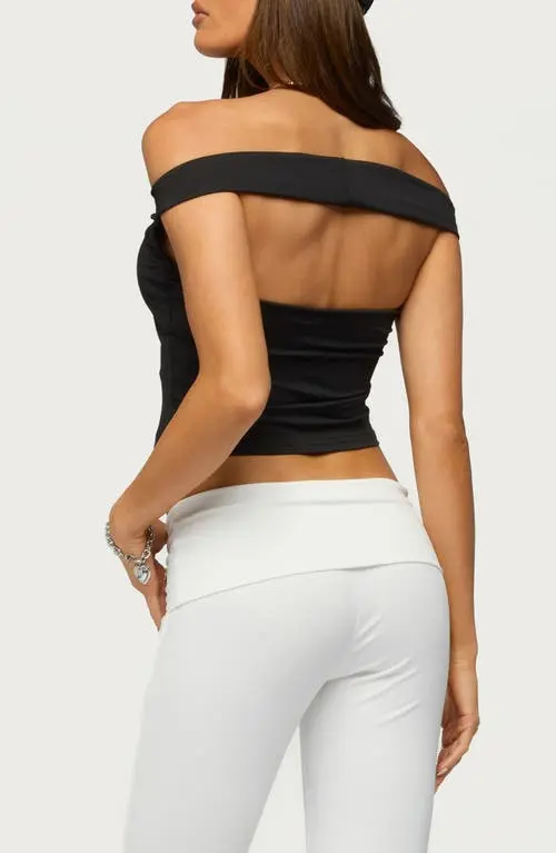 EDIKTED Xavier Off Shoulder Cutout Top