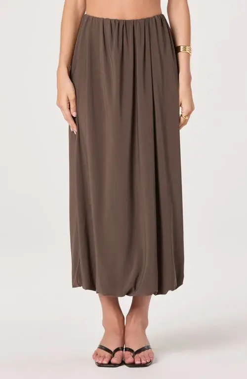 Astr The Label Savannah Bubble Hem Maxi Skirt - Mushroom