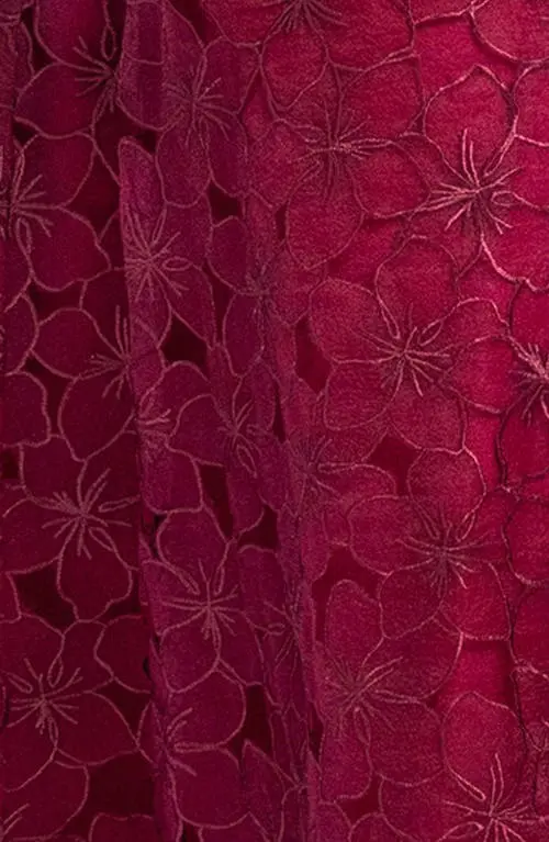 Betsy & Adam Embroidered Off The Shoulder Midi Gown