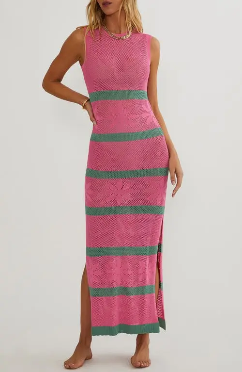 Beach Riot Brigid Sleeveless Cover-up Maxi Dress - Raspberry Bloom