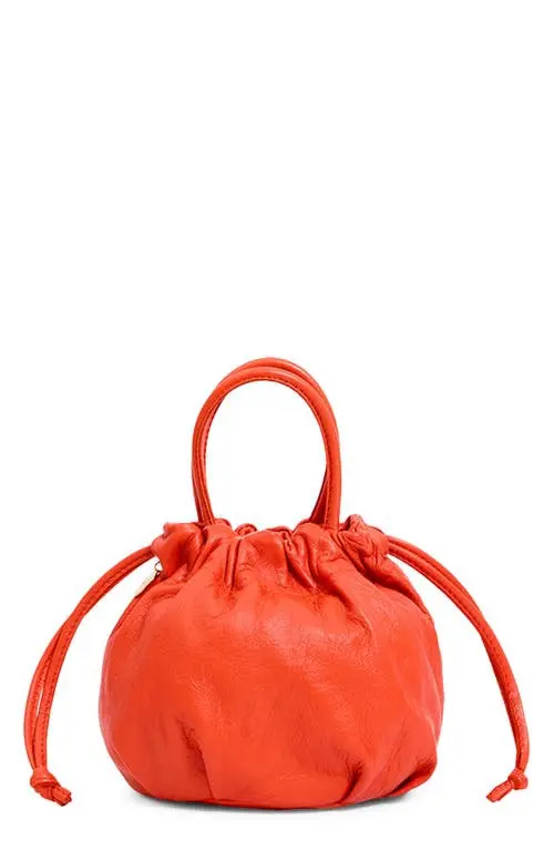 Clare V. Emma Leather Drawstring Top Handle Bag - L Orange