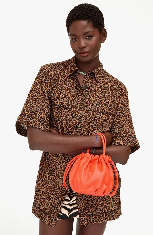 Clare V. Emma Leather Drawstring Top Handle Bag