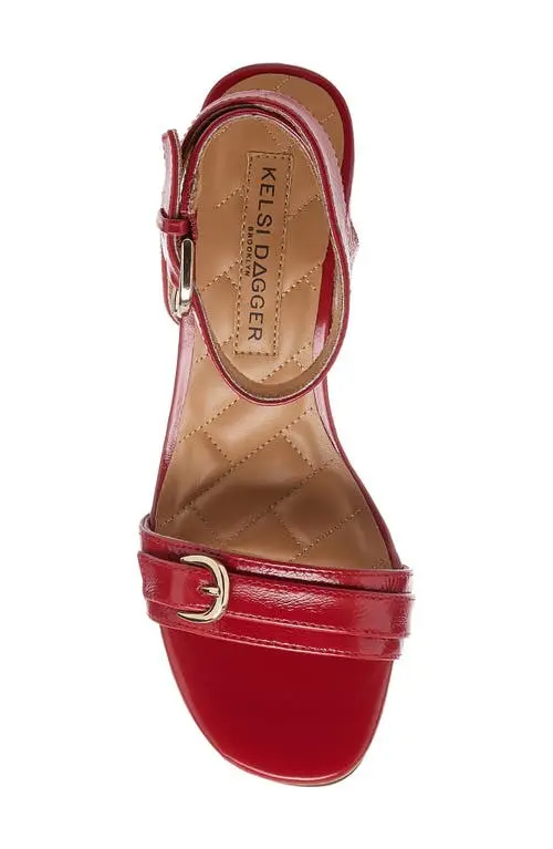 KELSI DAGGER BROOKLYN Wendy Ankle Strap Platform Sandal - Crimson