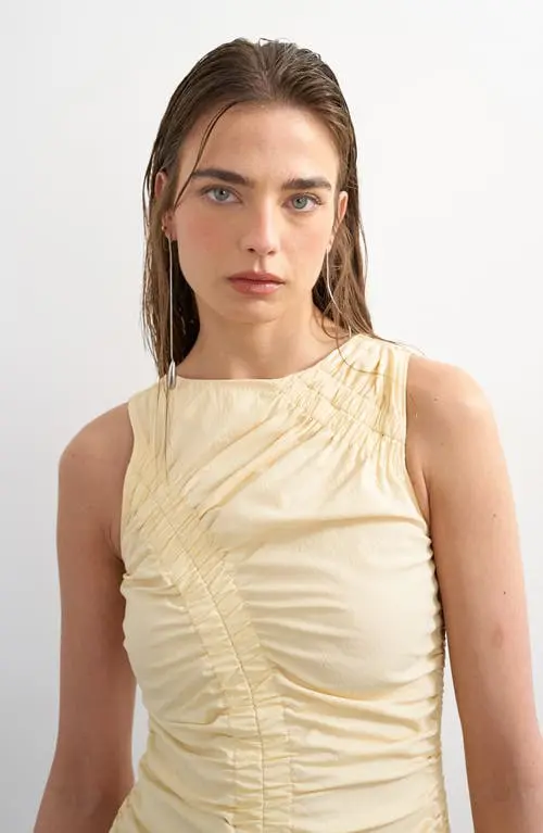 Topshop Ruched Sleeveless Maxi Dress