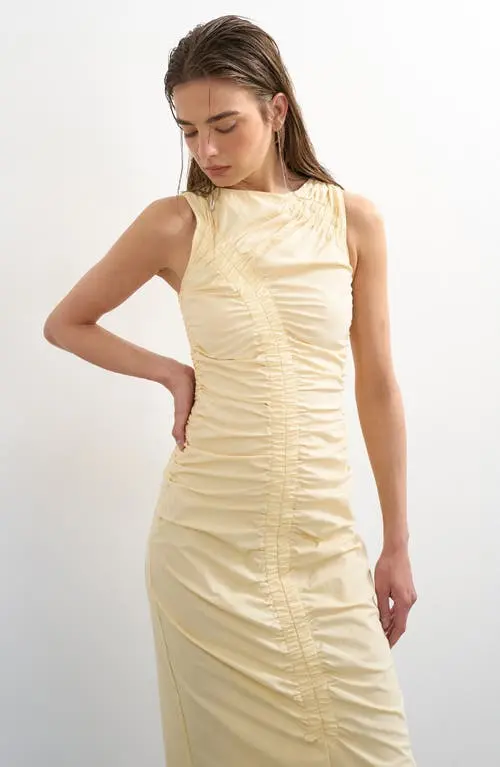 Topshop Ruched Sleeveless Maxi Dress