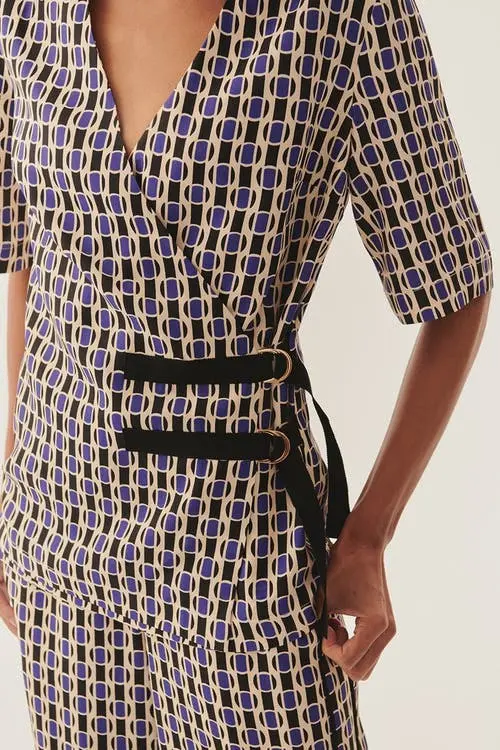 EXQUISE Madeline Belted Wrap Shirt