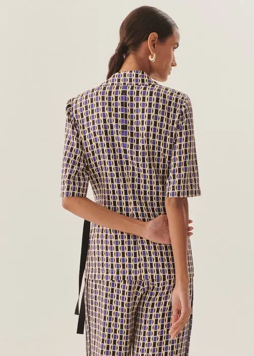 EXQUISE Madeline Belted Wrap Shirt