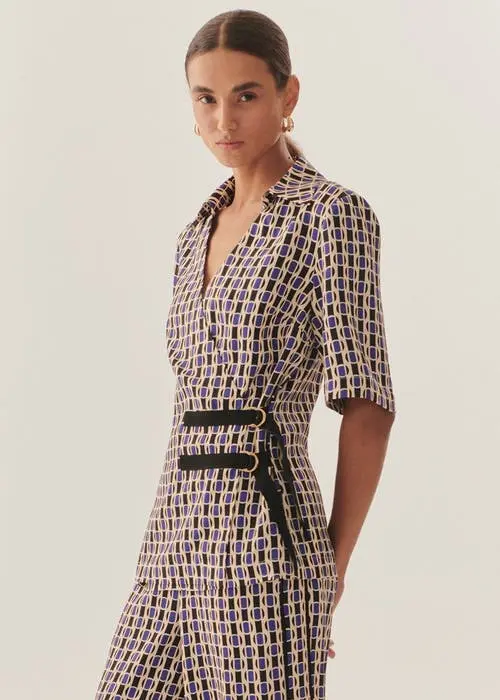 EXQUISE Madeline Belted Wrap Shirt