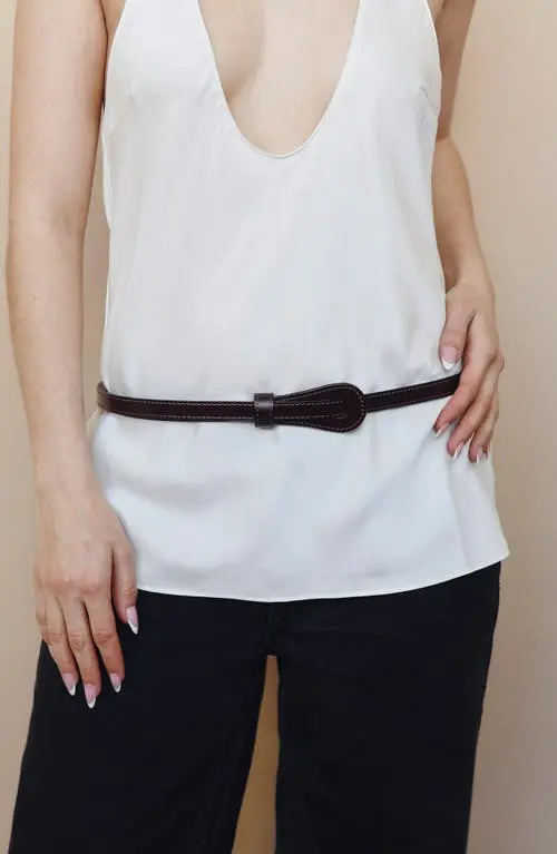 PETIT MOMENTS Saddle Buckle Faux Leather Belt