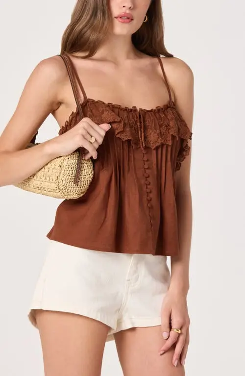 Astr The Label Nellie Lace Trim Pintucked Tank