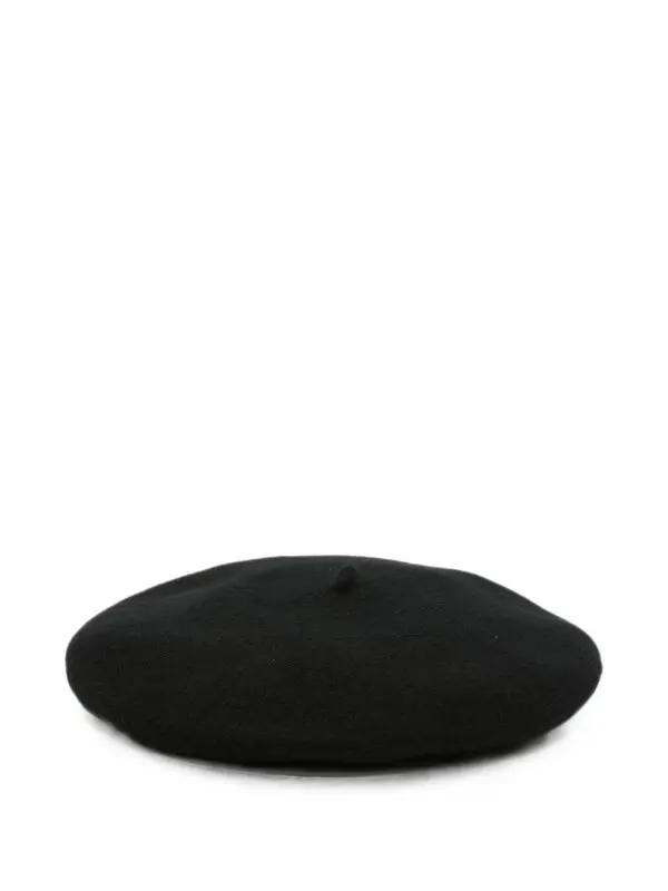 Emporio Armani Logo Wool Basque Hat - Black