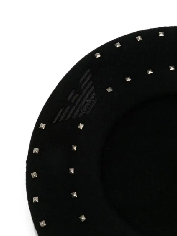 Emporio Armani Logo Wool Basque Hat