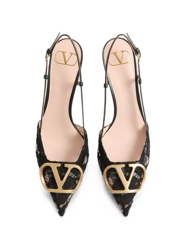 Valentino Garavani Vlogo Signature Lace Pumps