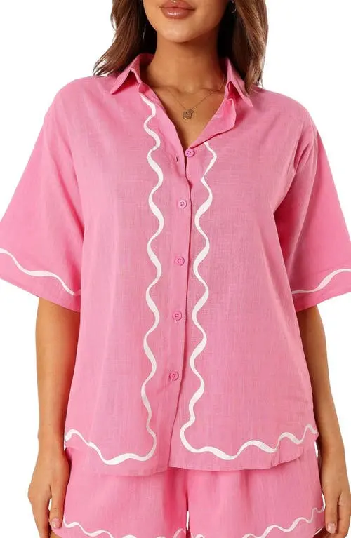 PETAL & PUP Sunshine Cotton Button-up Shirt & Shorts Set